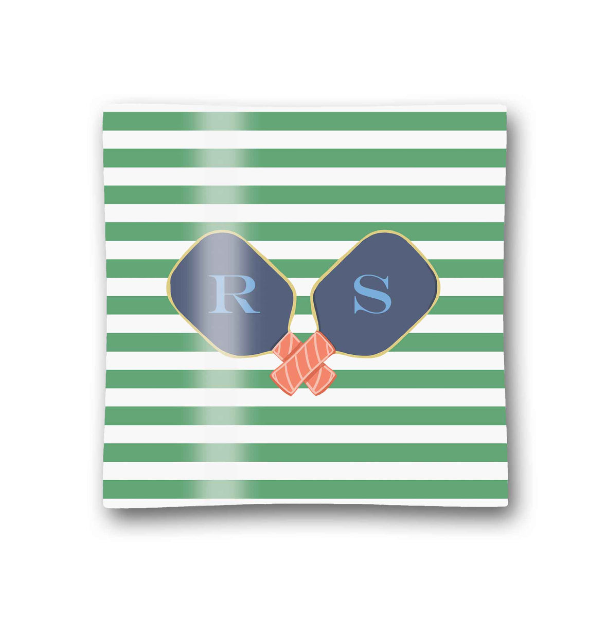 Personalized Father's Day Glass Trinket Dish, 6"x6" Square, Pickleball ...