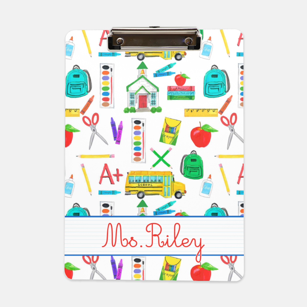 School Days Personalized Clip Board – Taylor Beach Design