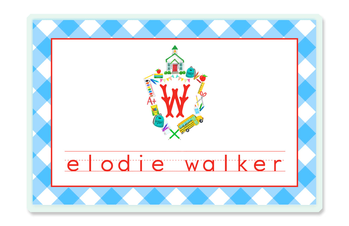 School Crest Children's Personalized Laminated Placemat – Taylor Beach ...