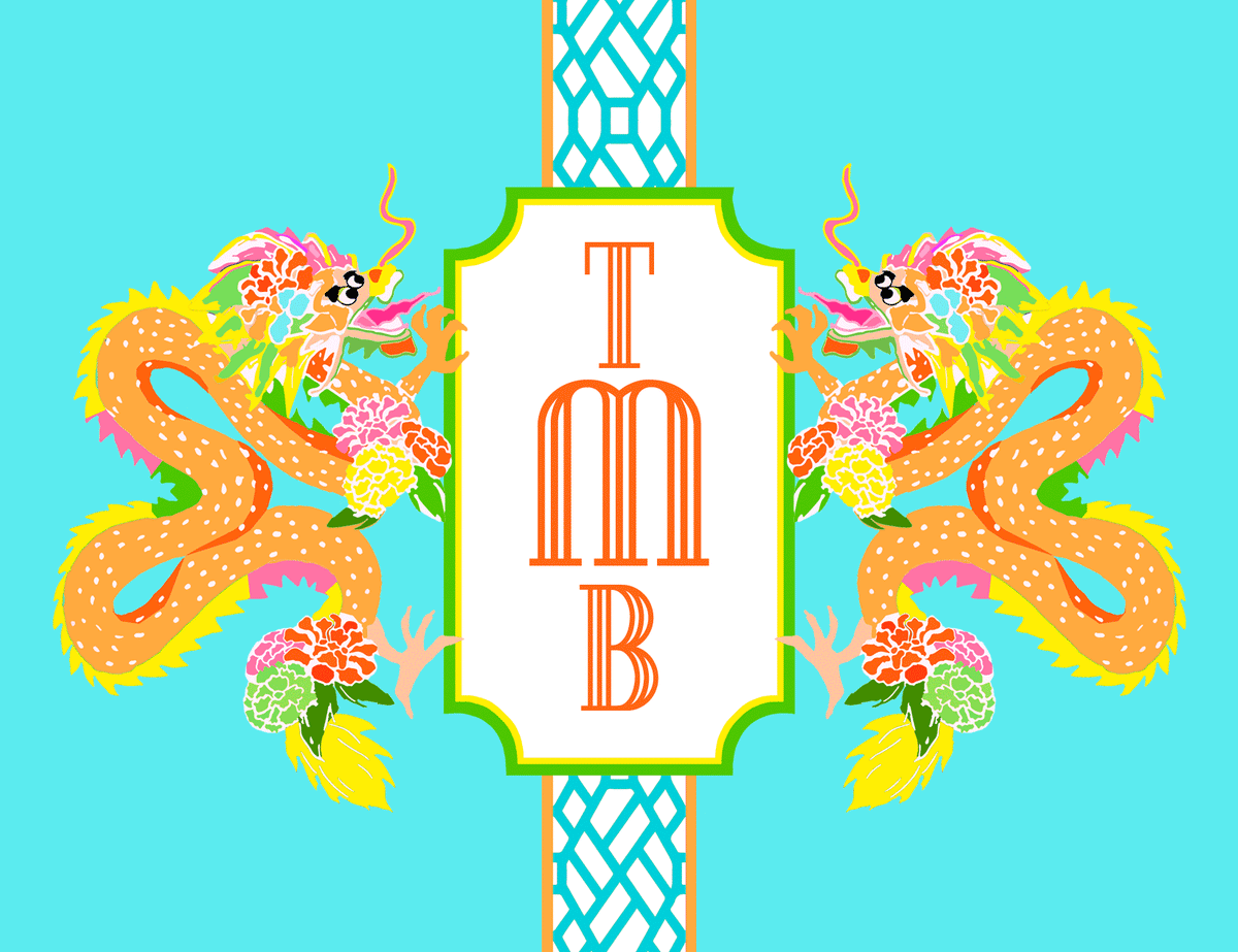 Dragon Crest Personalized Folded Note Cards, Lagoon – Taylor Beach Design