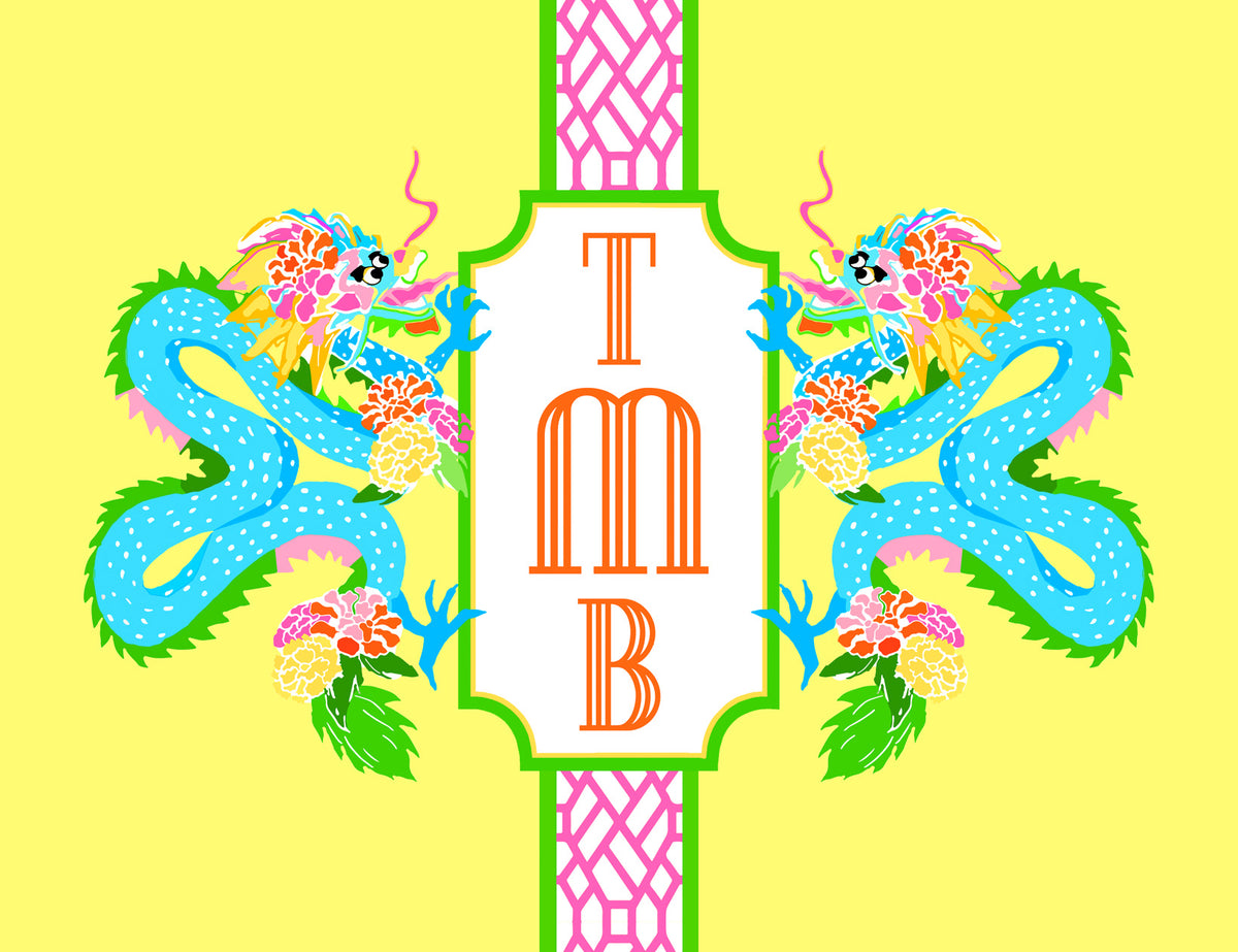 Dragon Crest Personalized Folded Note Cards, Yellow Lotus – Taylor ...