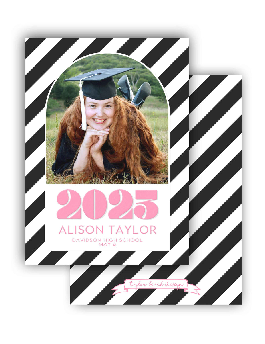 Graduation Stripes Announcement – Taylor Beach Design