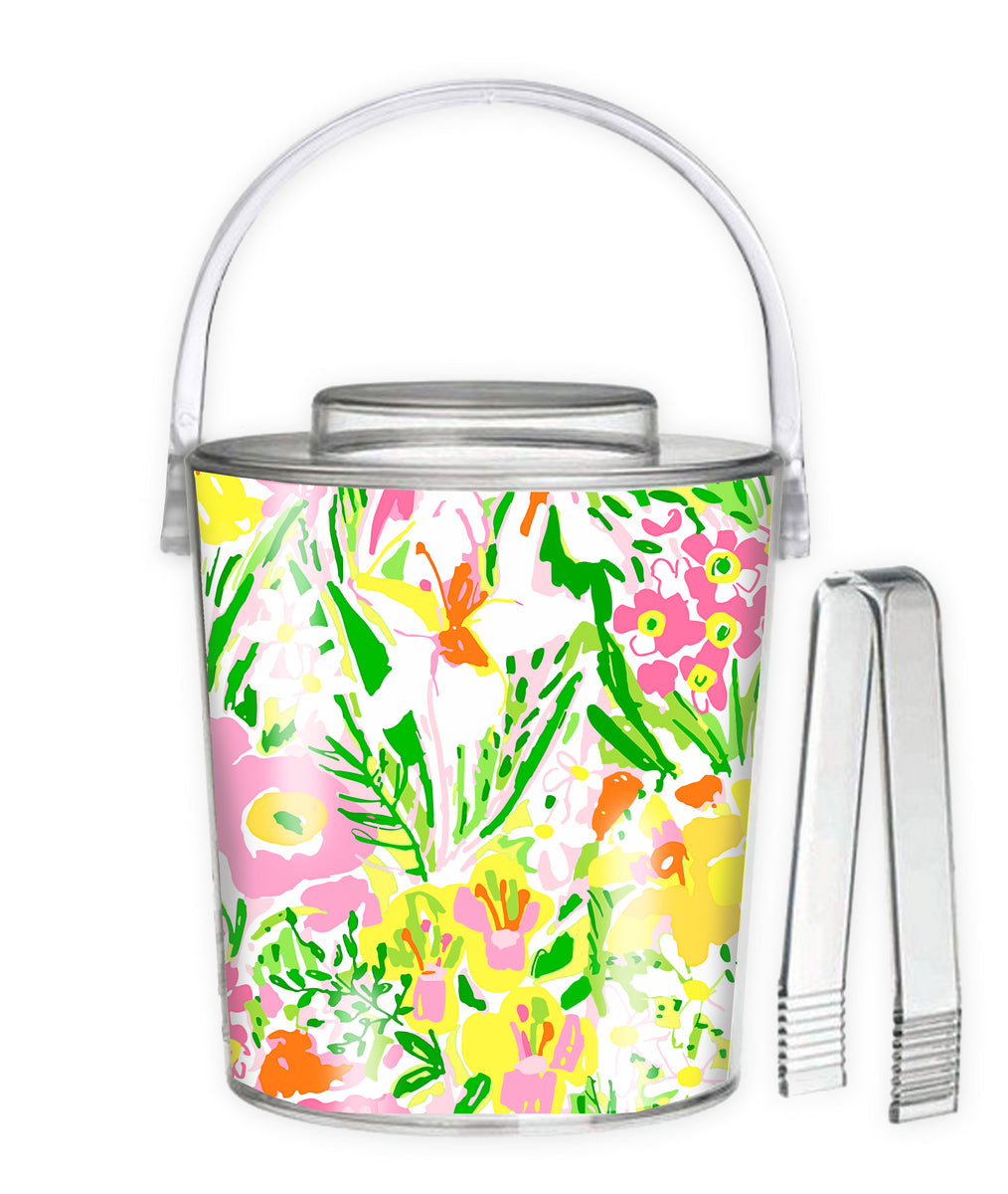 Preppy Perennials Retro Floral 3 Qt. Acrylic Lidded Ice Bucket – Taylor ...