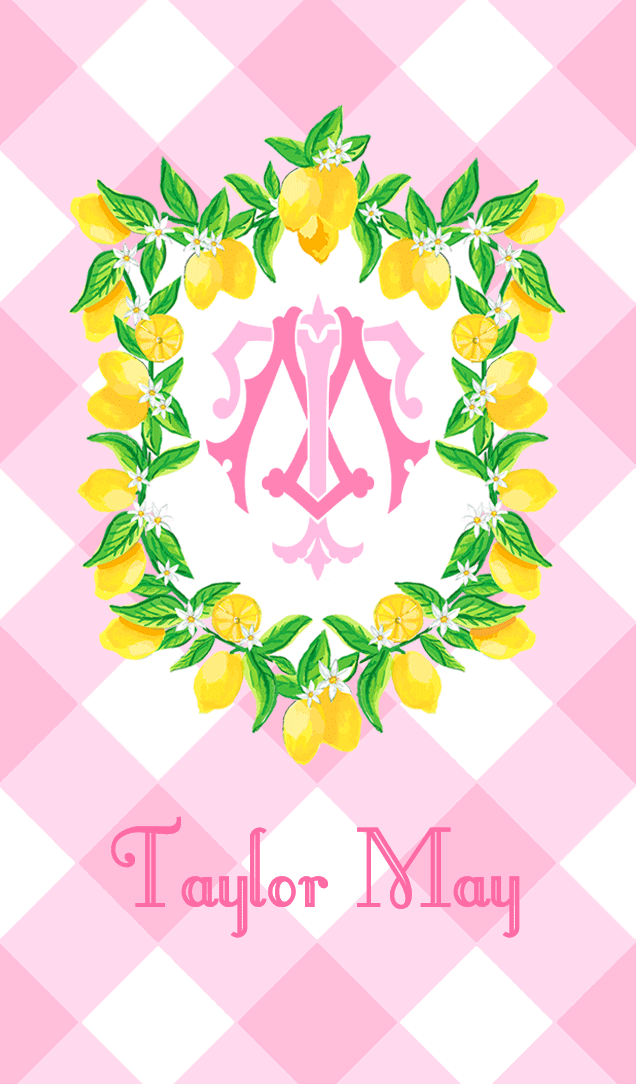 Lemon Crest, Pink Lemonade, Enclosure Cards – Taylor Beach Design