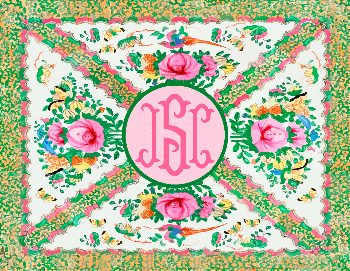 Rose Medallion-Inspired Personalized Folded Note Cards – Taylor Beach ...