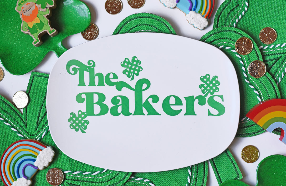 Signature Shamrock Personalized St. Patrick's Day Melamine Platter ...