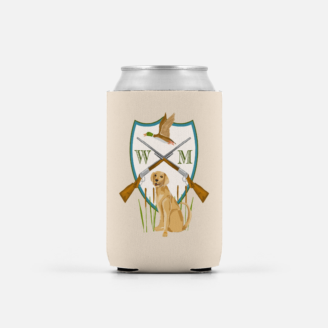 Men's Duck Hunting Custom Crest Personalized Can Coolers, Set of 2 ...