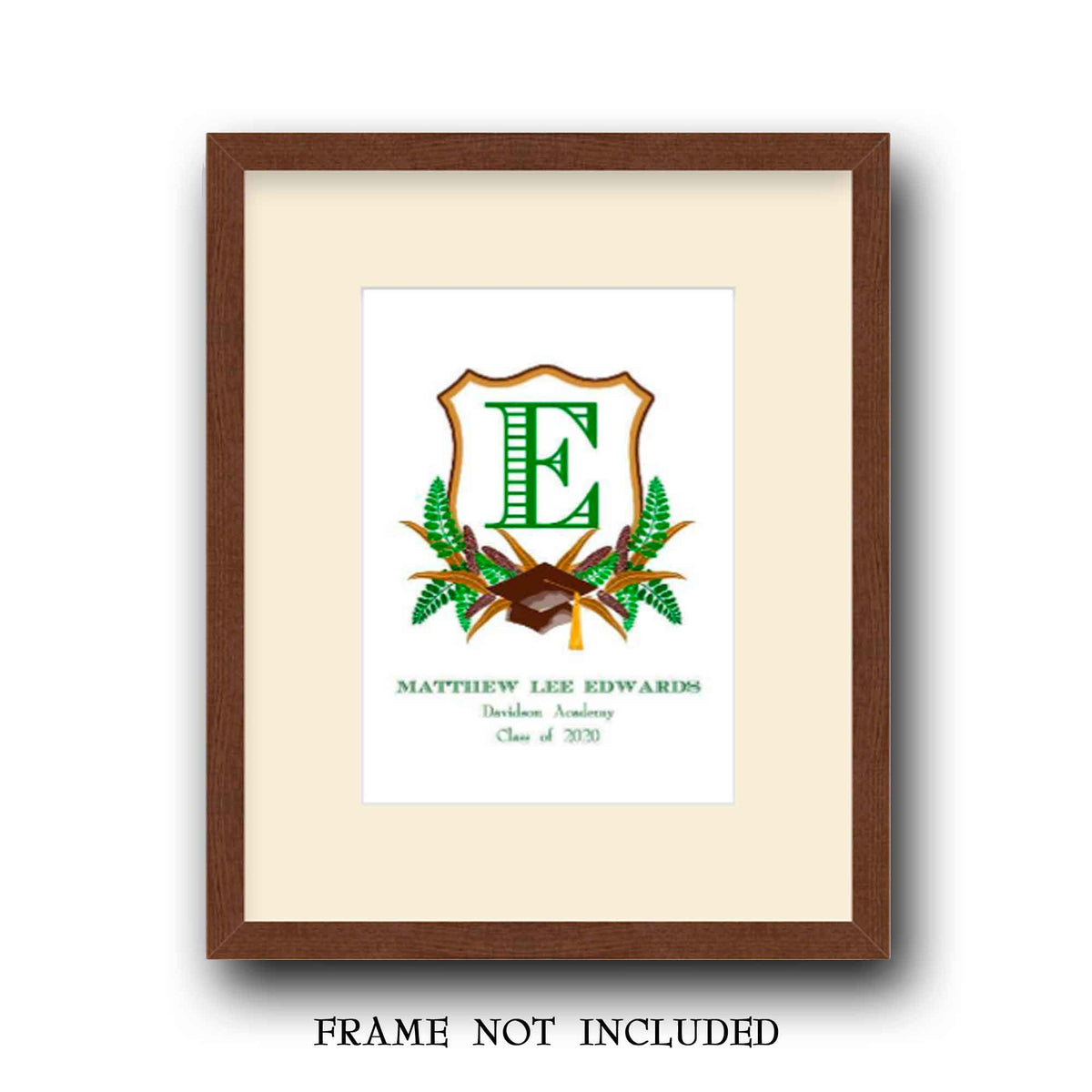 Personalized Graduation Crest for Boys Art Print – Taylor Beach Design